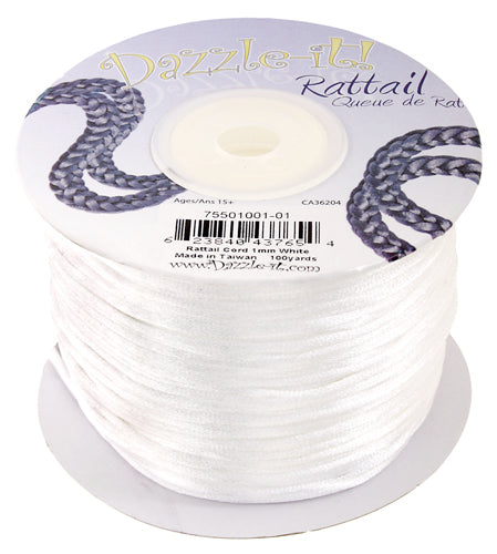 Rattail Cord 1mm White – The Beading Room