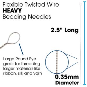 Twisted Wire Needles Heavy Qty:1 pack of 10 – The Beading Room
